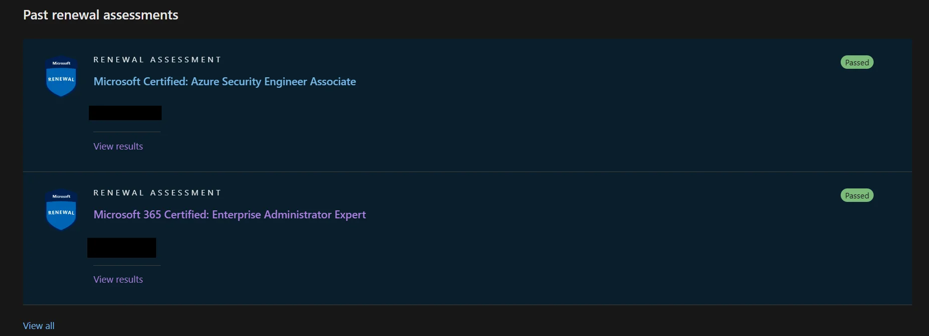 5 Certification Dashboard